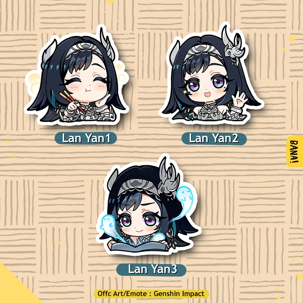 Jual Stiker LAN YAN Genshin Impact Sticker Anime Waterproof | BANA ...