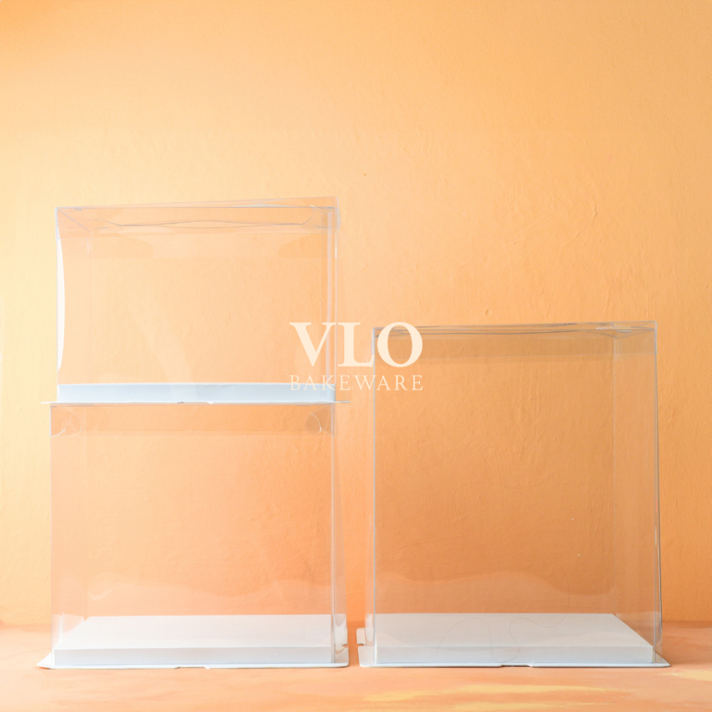 Jual Kotak kue mika tabung persegi tinggi | cake box transparant ...