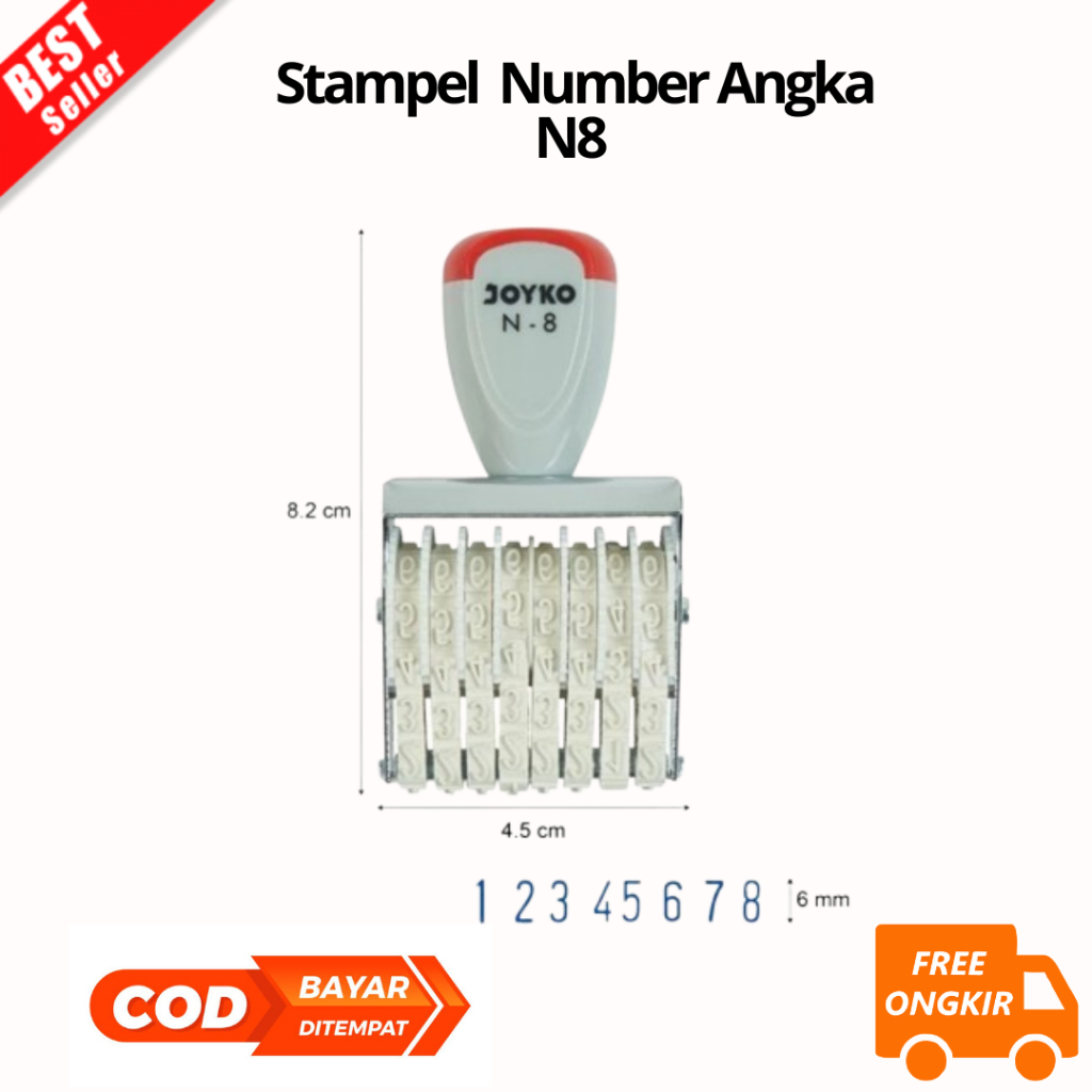 Jual [JIB] BAYAR DI TEMPAT Stempel Angka Nomor 8 Digit Number Stamp N8 ...