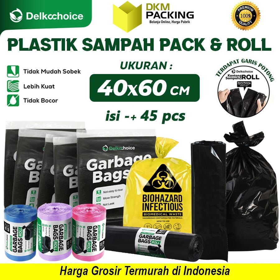 Jual Kantong Plastik Sampah Jumbo Tebal Trash Bag Premium Delkochoice 40x60cm | Shopee Indonesia