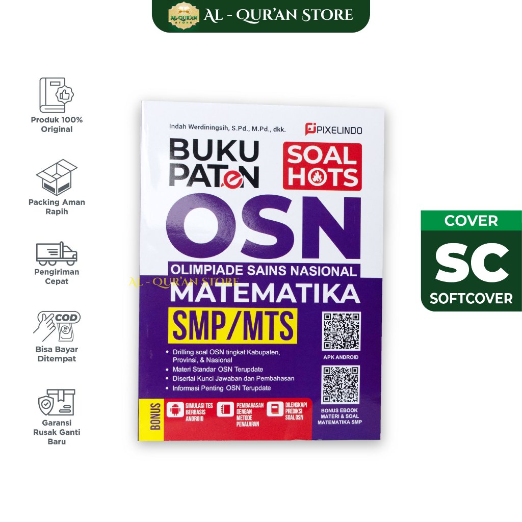 Jual BUKU PATEN OLIMPIADE SAINS NASIONAL MATEMATIKA SMP ( OSN MTK SMP / MTS ) LENGKAP DENGAN ...