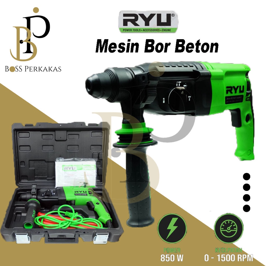 Jual Mesin Bor Beton Ryu / Rotary Hammer Ryu RRH-26 | Shopee Indonesia