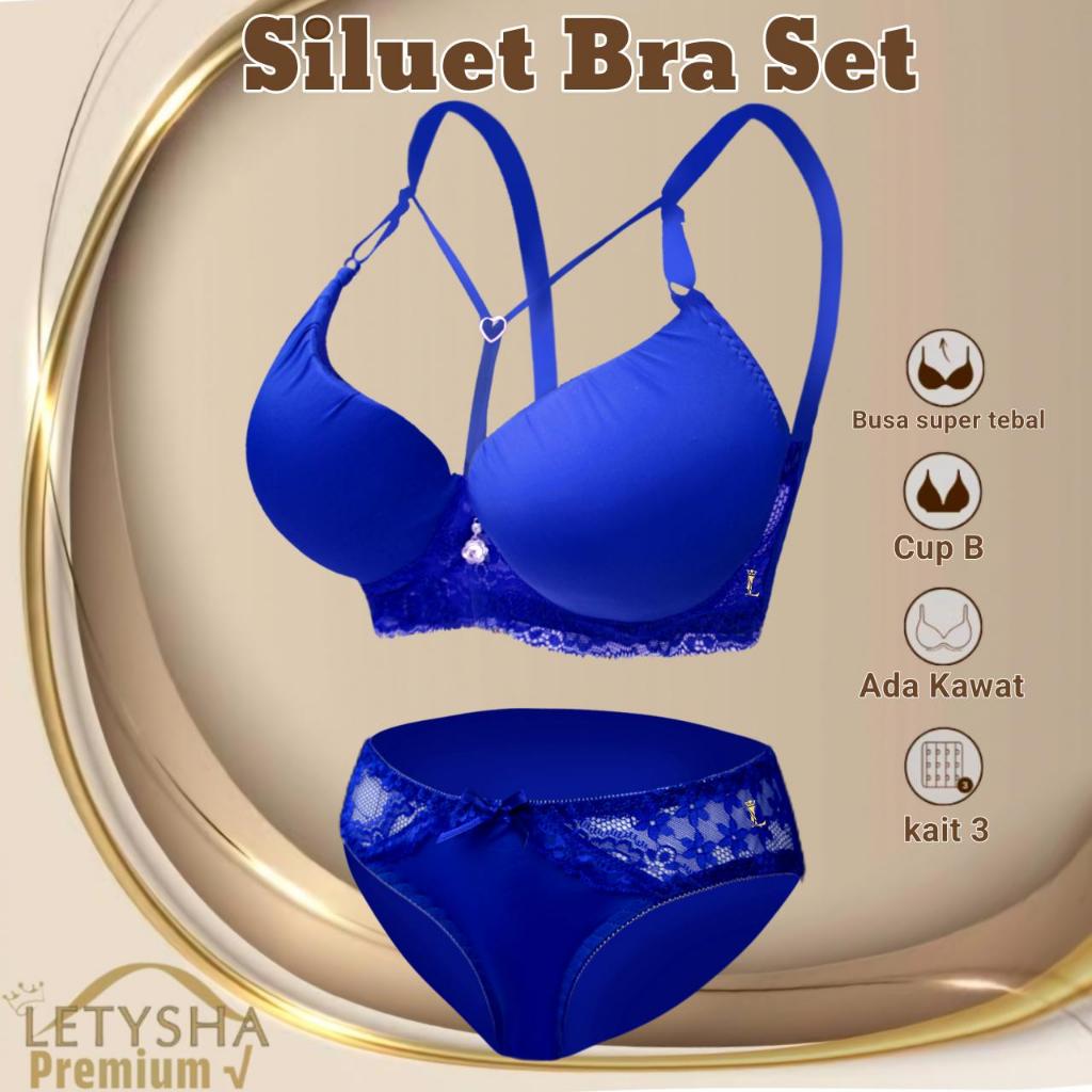 Jual LETYSHA Premium BH - Siluet Bra Set Push Up Busa Super Tebal Cup B ...