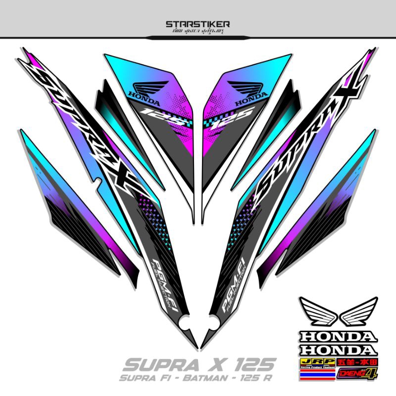 Jual 4/Striping Supra X 125 R/Stiker Supra X 125 Fi/Sticker/Supra-x 125 ...