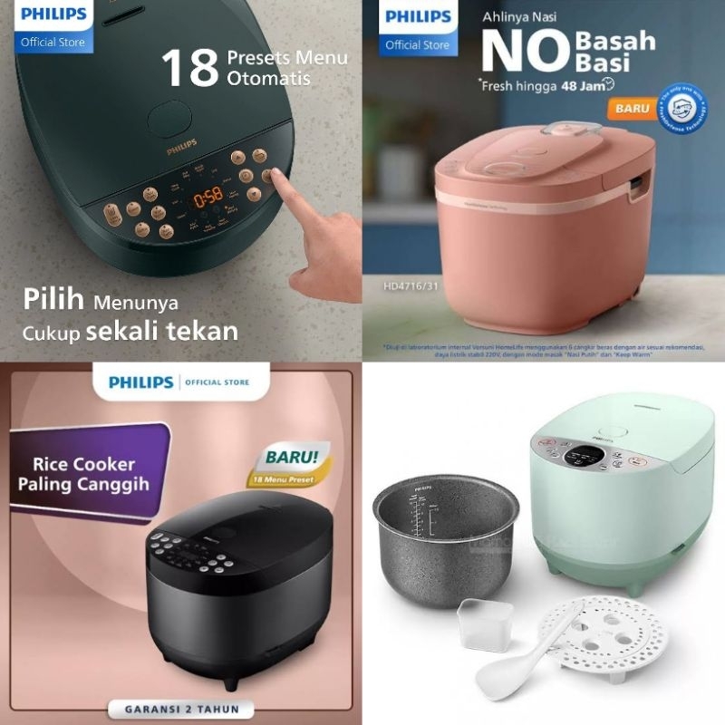 Jual Rice Cooker Digital Philips HD4515 HD 4712 HD 4716 1,8L Magic Com Penanak Nasi HD 4515 10 ...