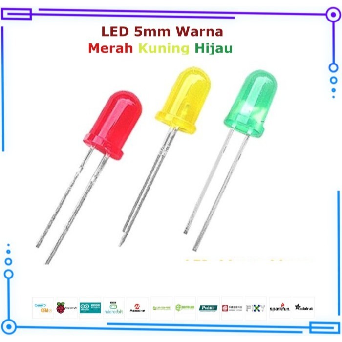 Jual LED 5mm Warna Merah Kuning Hijau | Shopee Indonesia