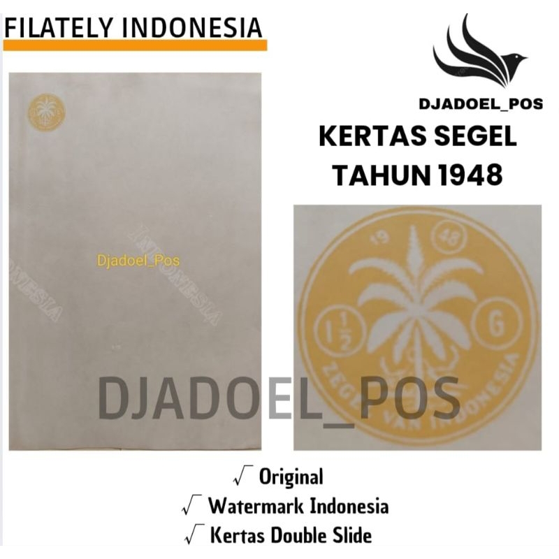 Jual KERTAS SEGEL TAHUN 1948 Double Asli | Shopee Indonesia