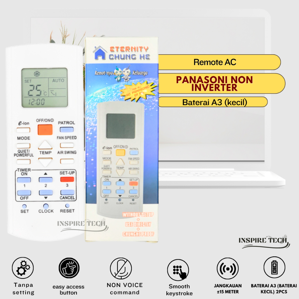Jual Remot Remote AC MULTI PANASONI Langsung Pakai NON Inverter ...