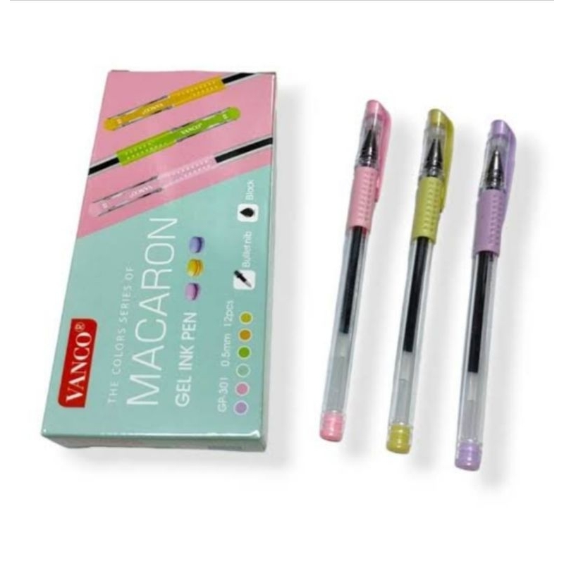 Jual Pulpen Vanco Macaron Color Series Gel Ink Pen GP-301 Korea Design ...