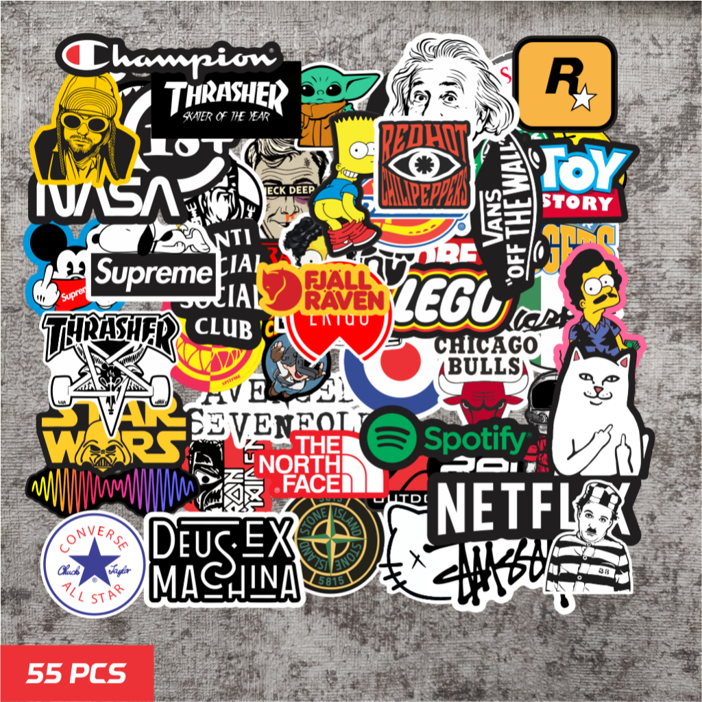 Jual stiker sticker distro brand band metal 55 pcs | Shopee Indonesia