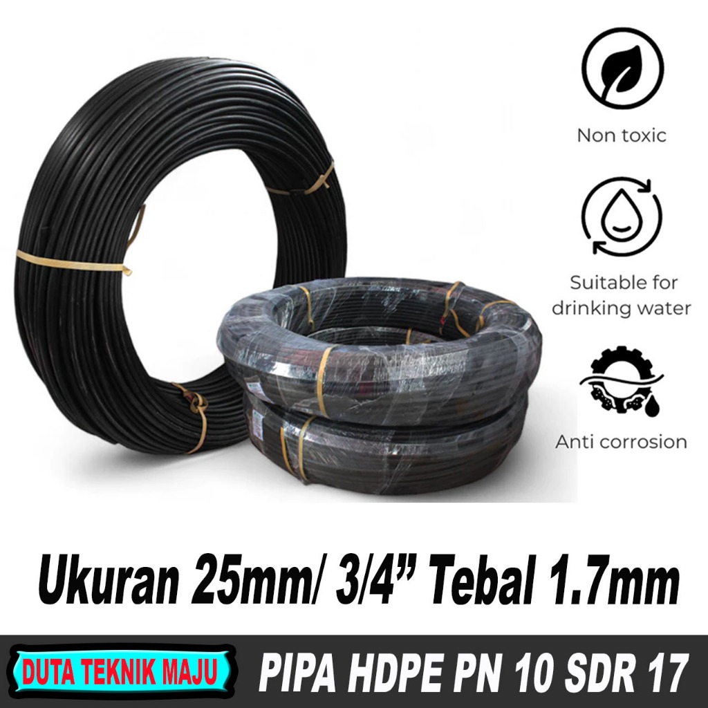 Jual Pipa PE 3/4" 25 mm Pipa HDPE Pipa PDAM Selang PE 3/4 inch Pipa ...