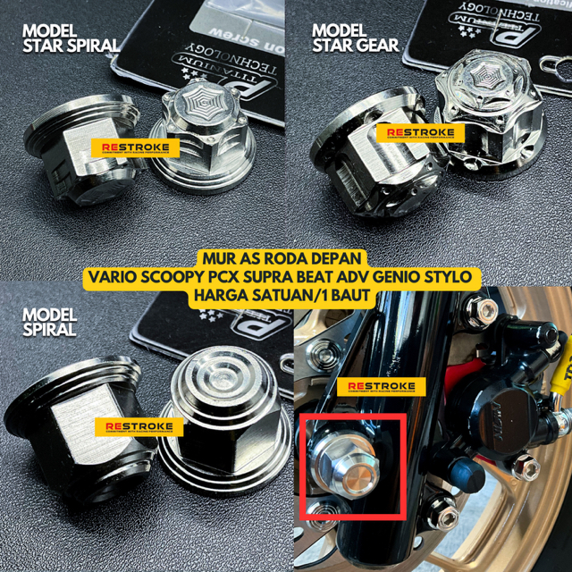 Jual MUR AS RODA DEPAN VARIO SCOOPY PCX SUPRA BEAT ADV GENIO STYLO ...