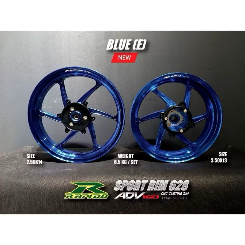 Jual RAPIDO SPORT RIM TYPE 628 ADV 160 ABS CBS F(2.50 R14 ) B(3.50 R13 ...