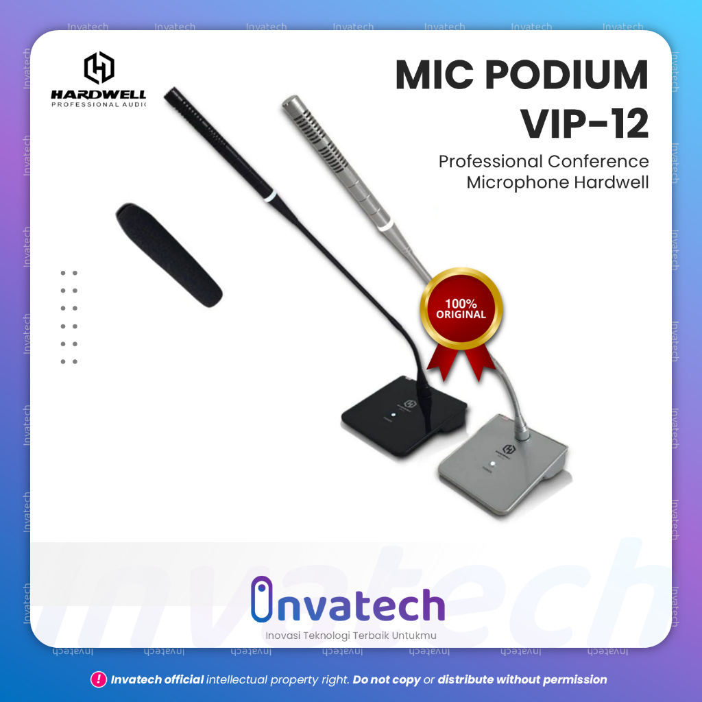 Jual Mic Kabel Meja Hardwell VIP-12 Original | Mic Podium Profesional ...