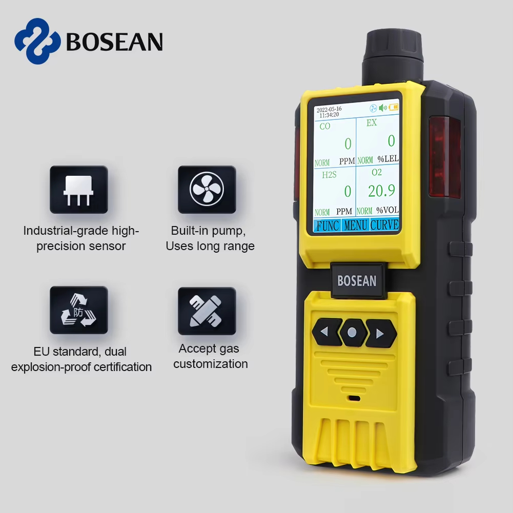 Jual BOSEAN K-600 Pumping 4 in 1 Portable Gas Detector EX H2S CO O2 | Shopee Indonesia