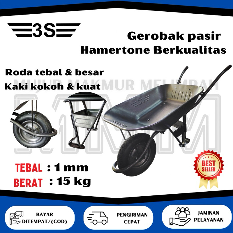Jual Gerobak Pasir Hammertone 3S 15kg Gerobak Sorong / Gerobak Proyek ...