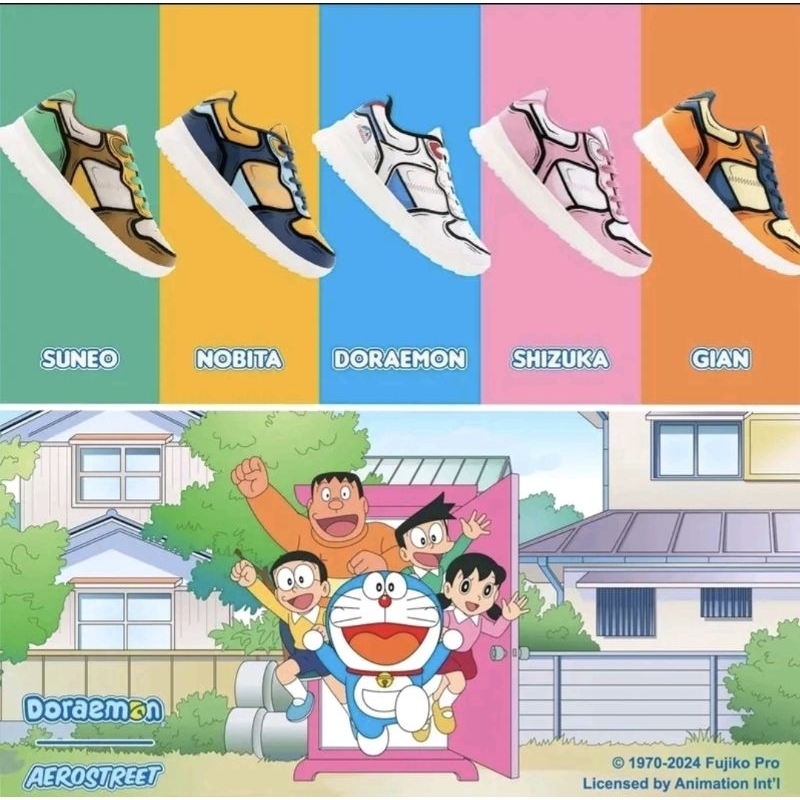 Jual Aerostreet X Doraemon, Shizuka, Nobita, Giant, Suneo | Shopee ...