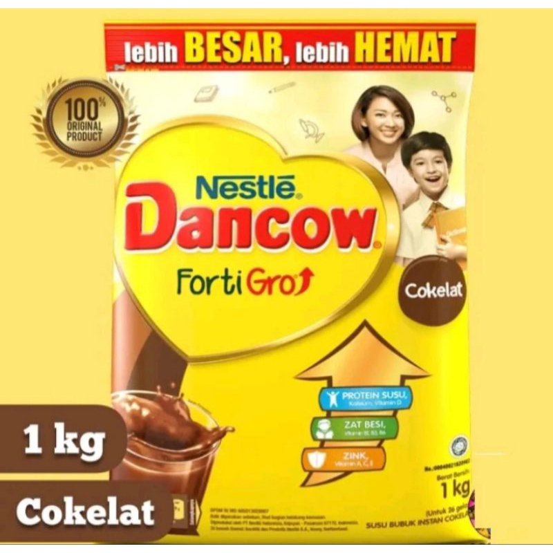 Jual DANCOW FortiGro Susu Bubuk Susu Anak Cokelat Pouch 1 kg | Shopee ...