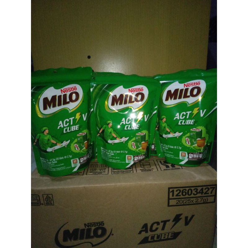 Jual MILO CUBE RASA COKLAT KEMASAN POUCH isi 25Pcs | Shopee Indonesia