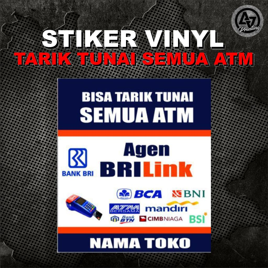 Jual STIKER VINYL AGEN BRI LINK BISA TARIK TUNAI SEMUA ATM | Shopee ...