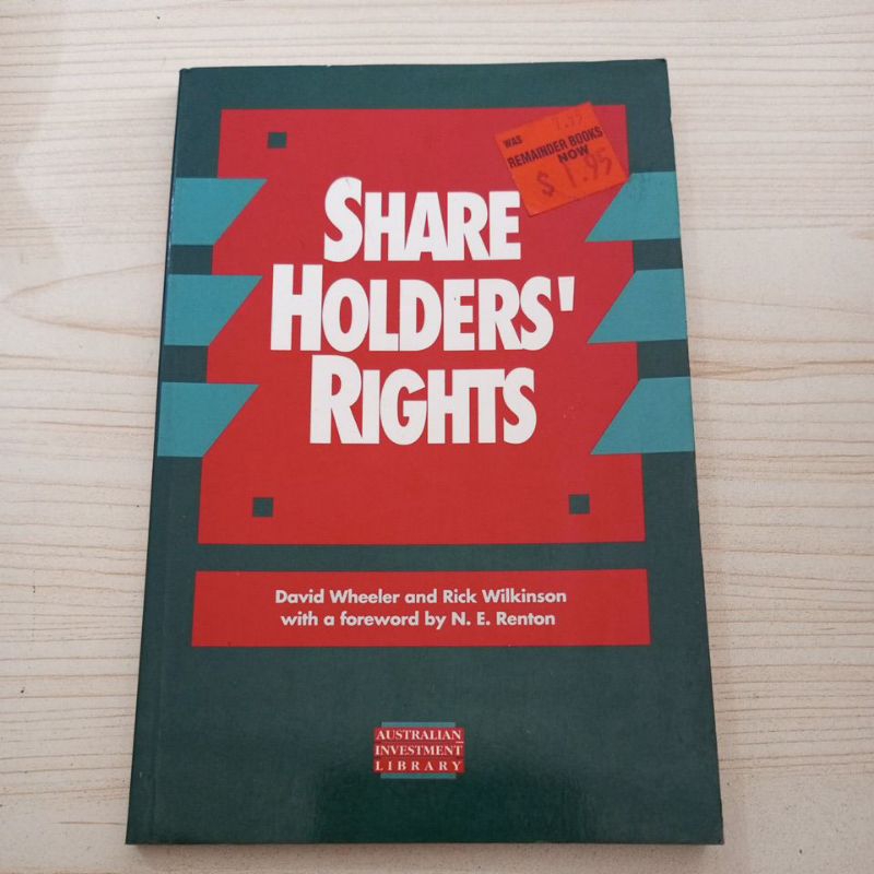 Jual BUKU SHARE HOLDERS RIGHTS BY DAVID WHEELER AND RICK WILKINSON ...