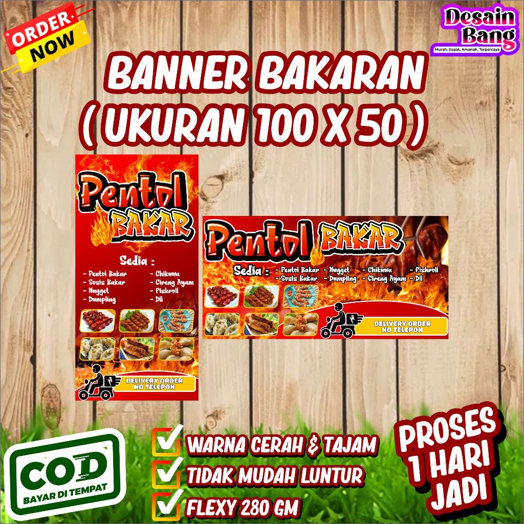 Jual ( BELI 1 GRATIS 1 ) Spanduk/Banner Bakaran, Sosis Bakar, Pentol ...