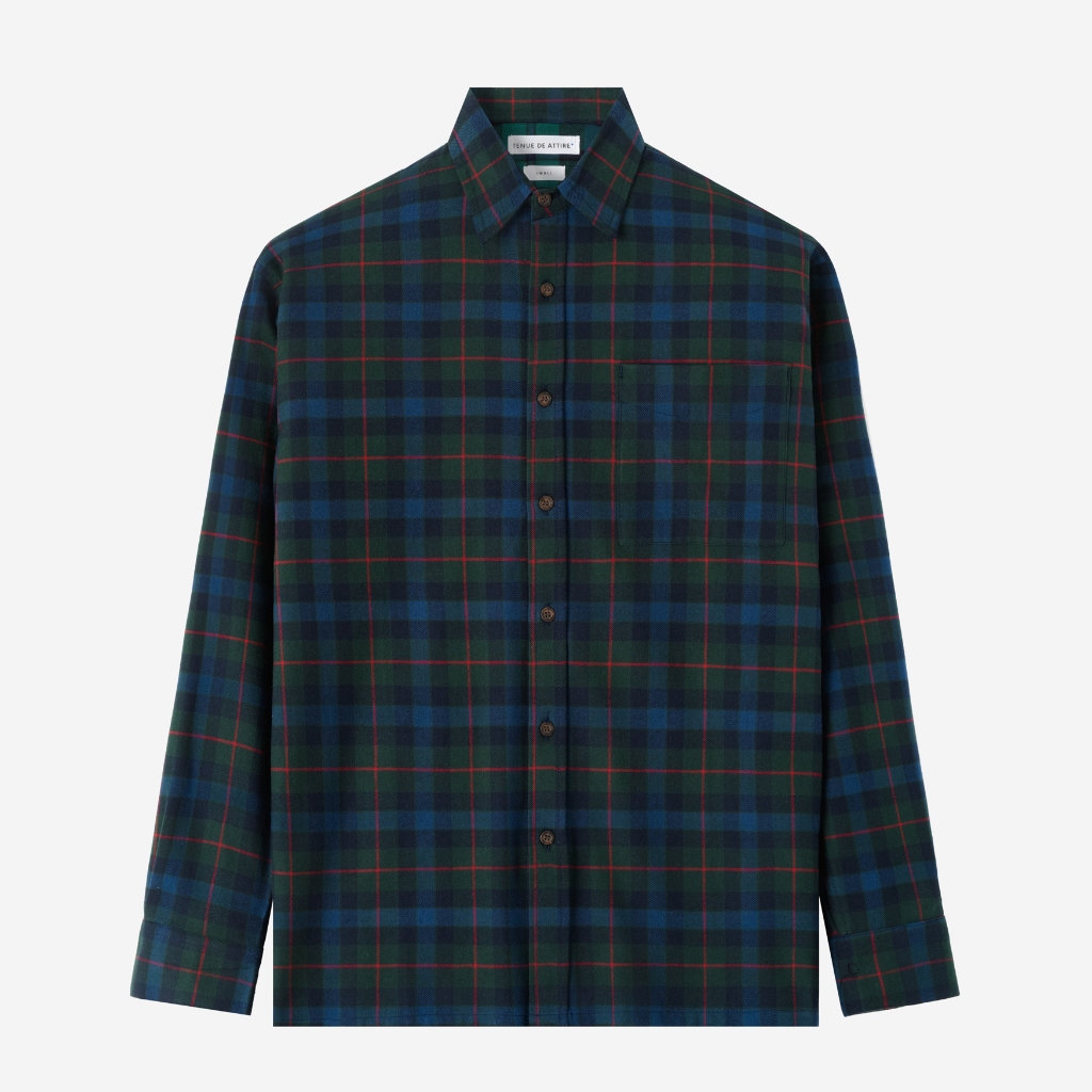Jual Flannel - College Days Long Sleeve Plaid Shirt - Blue Green ...