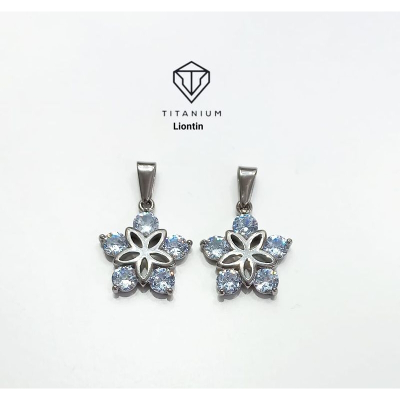 Jual 1 LIONTIN SILVER TITANIUM TERBARU PERMATA ZIRCON MURAH ANTI KARAT ...