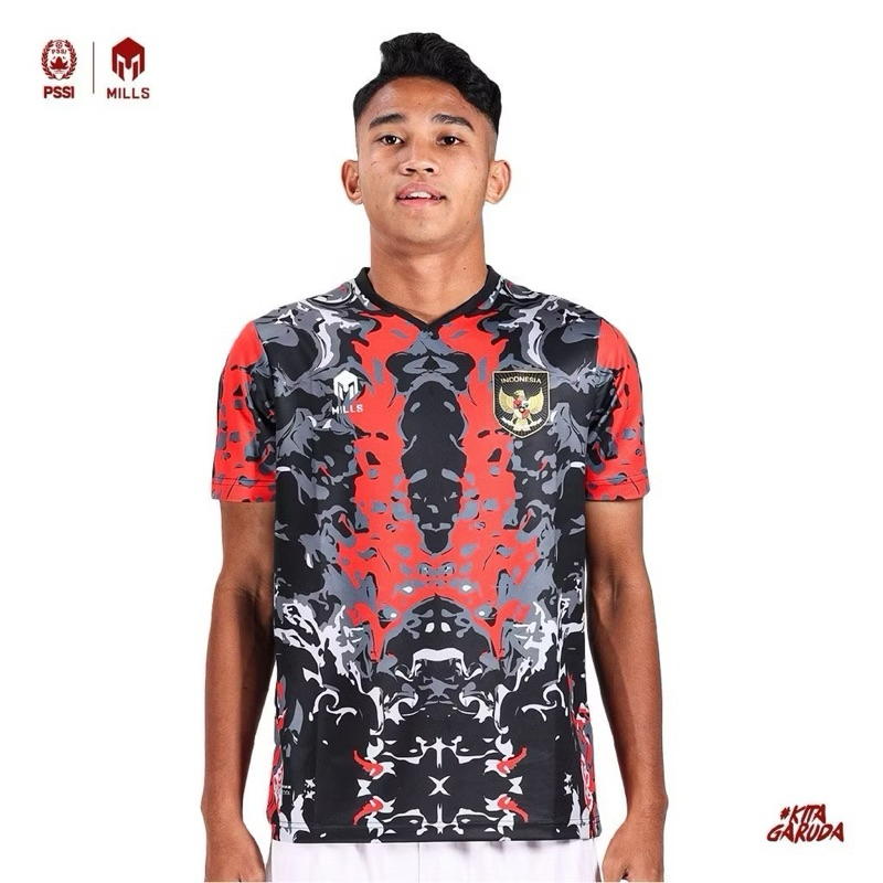 Jual Jersey Timnas Indonesia Prematch Kaldera Black Original Mills ...