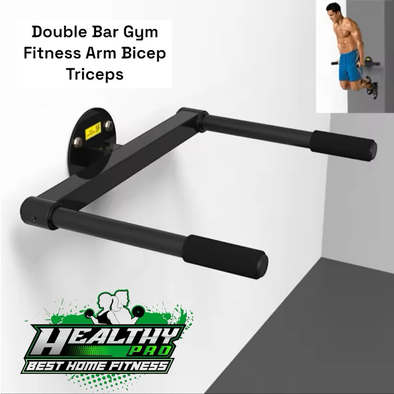 Jual Double Bar Gym Fitness Arm Bicep Triceps Alat Fitness Latihan Otot ...