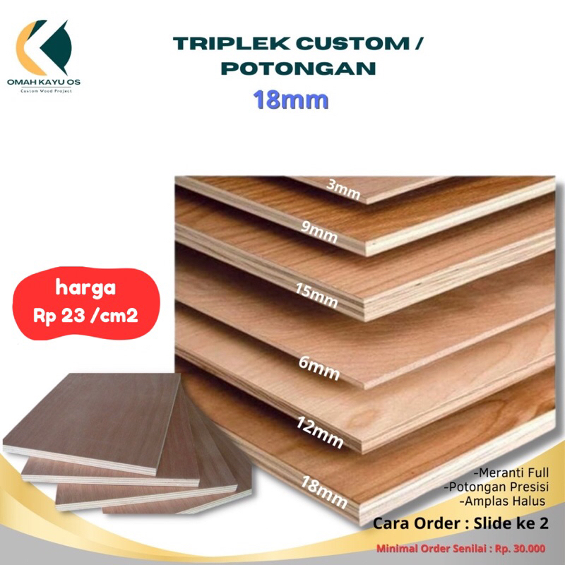 Jual Multiplek Triplek Plywood 18mm – Potong Custom Ukuran sesuai ...
