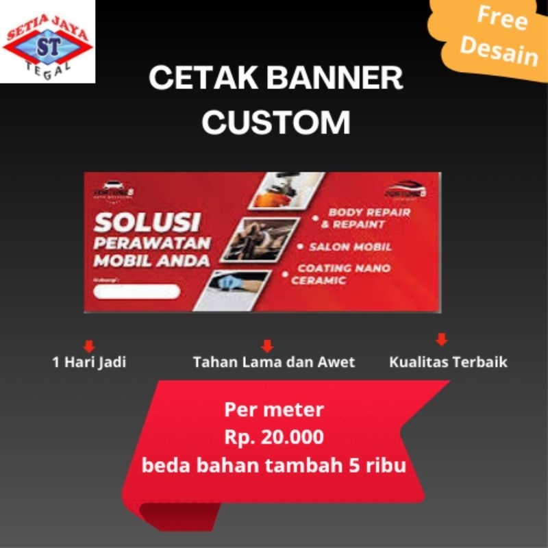 Jual Cetak Banner/Spanduk Custom Free Desain | Shopee Indonesia