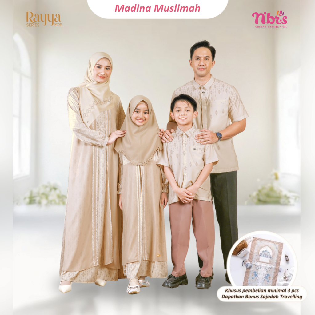 Jual Sarimbit Keluarga 2025 Terbaru Nibras Rayya Luna Cream Couple ...