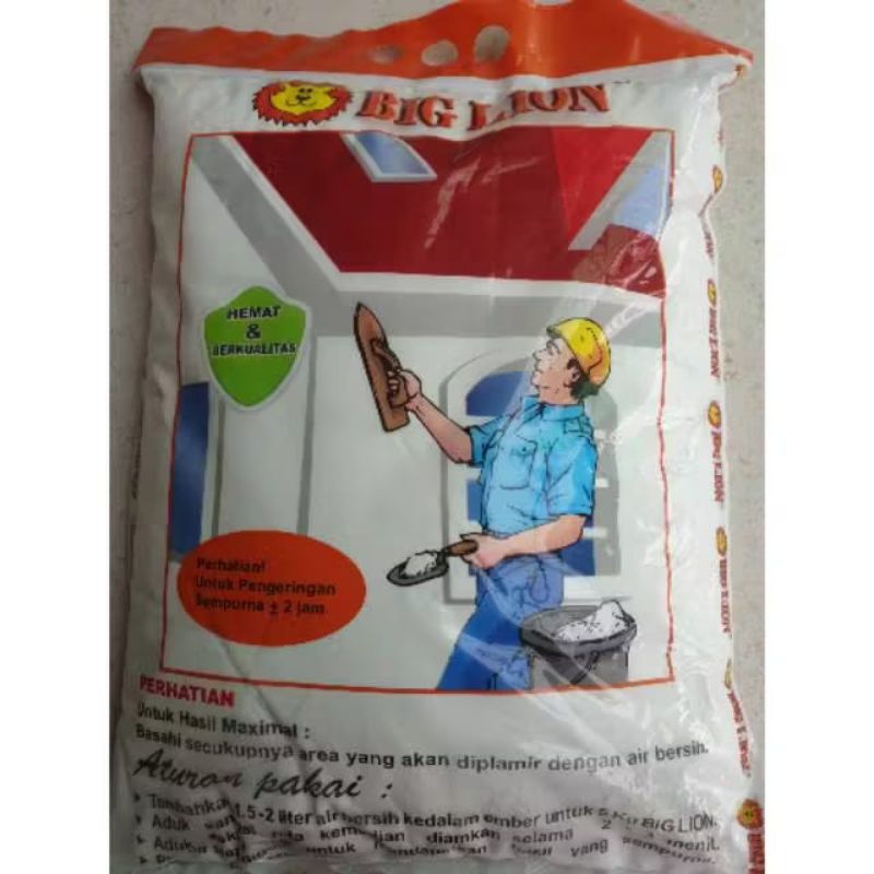 Jual Plamir dinding tembok instan Big Lion 5 kg | Shopee Indonesia