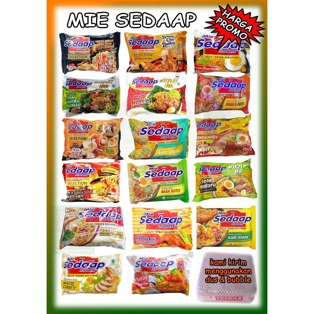 Jual Mie sedaap kuah Dan Mie Sedap Goreng Ready Berbagai Varian Rasa ...