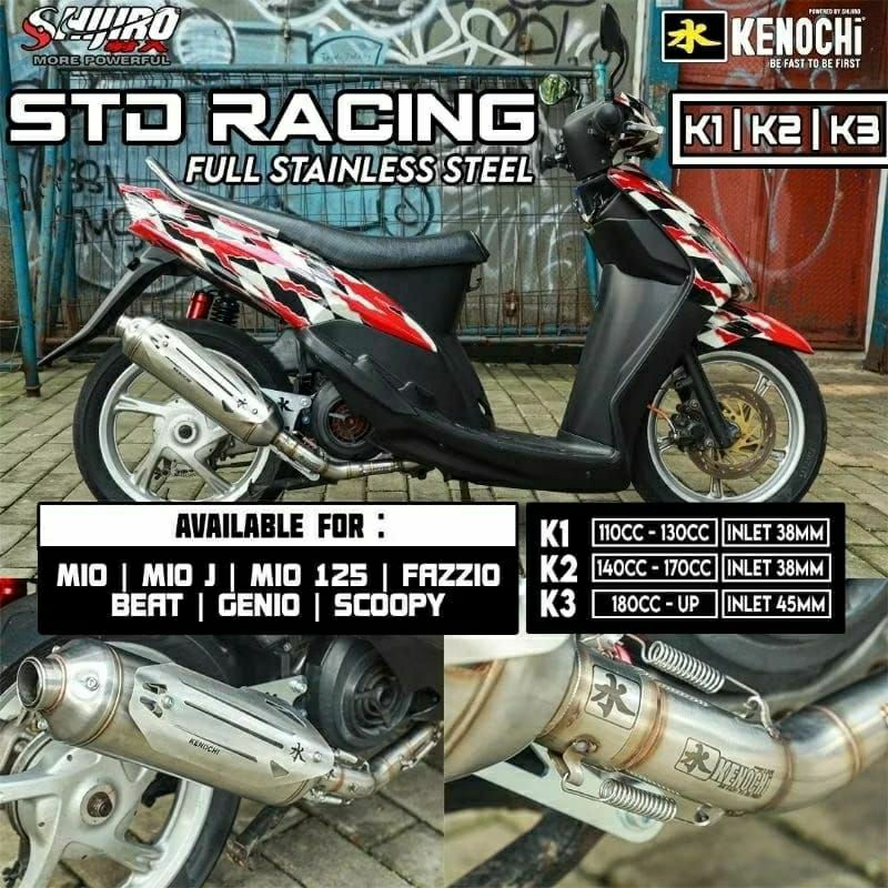 Jual Knalpot Standar Racing Mio series, Mio J, Mio M3, Fazzio, Gear 125 ...