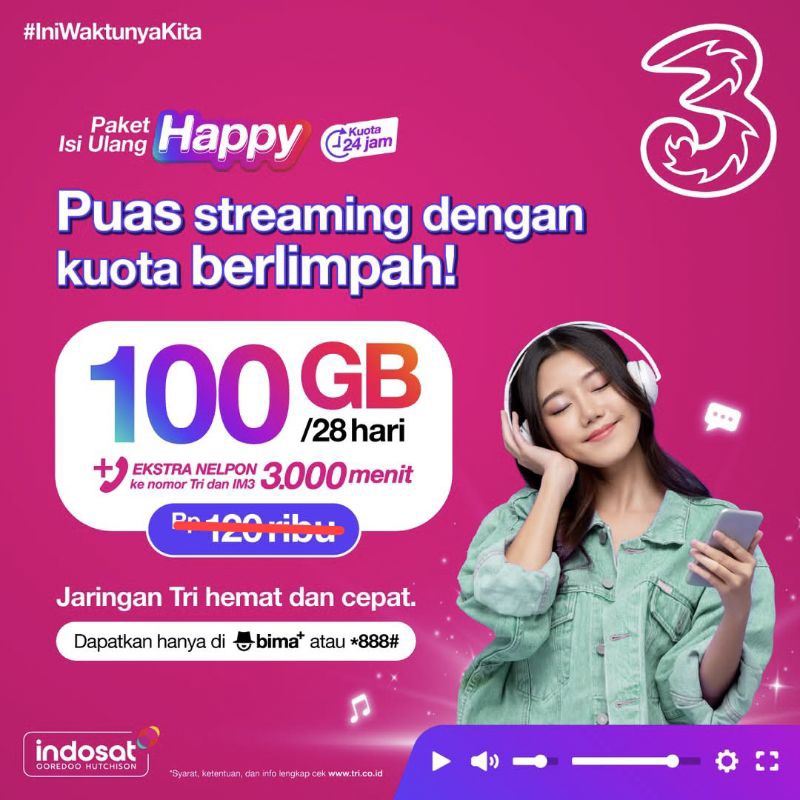 Jual PERDANA TRI 100 GB | Shopee Indonesia