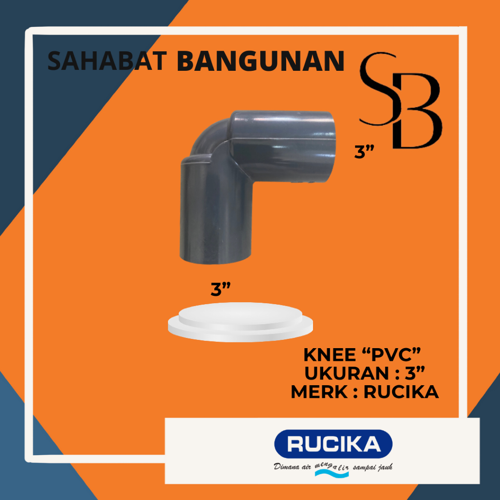 Jual RUCIKA Knee / Elbow / Keni PVC 90 Derajat - 3" 3 inch AW kualitas terbaik | Shopee Indonesia