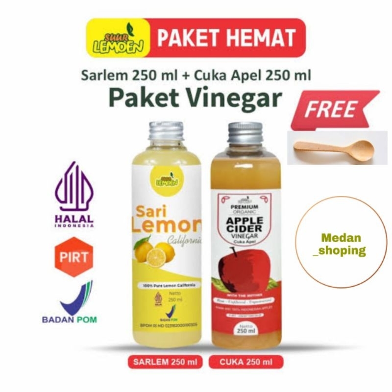 Jual PAKET DIET SEHAT BUNDLING CUKA APEL 250ML+SARI LEMON 250ML BY SUUR ...