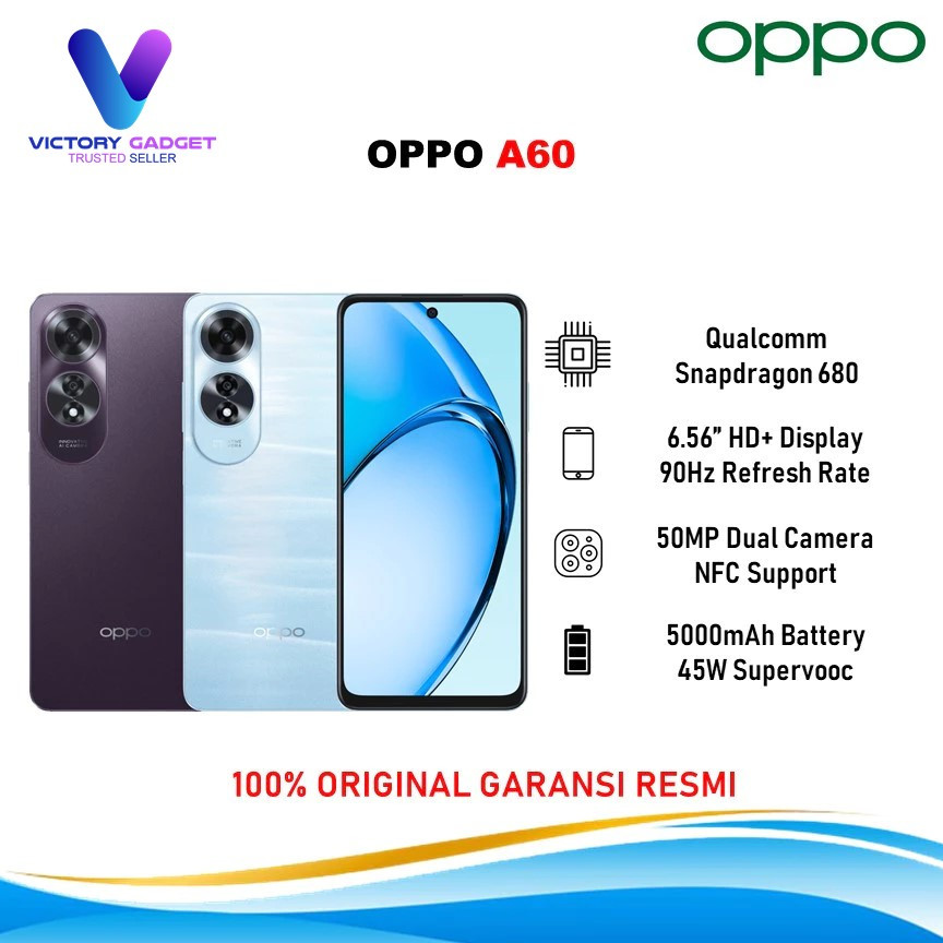 Jual OPPO A60 8GB/256 Extended RAM Snapdragon 680 Garansi Resmi ...