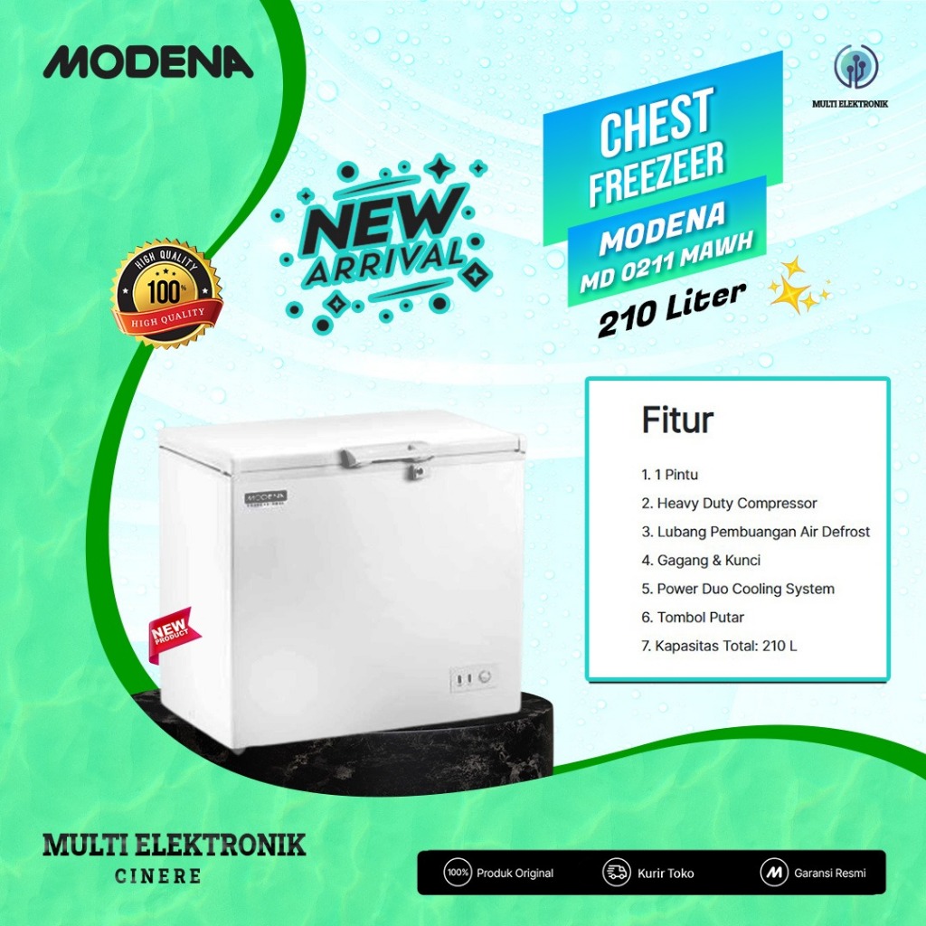 Jual modena Chest Freezer 210L MD 0211 MAWH | Shopee Indonesia
