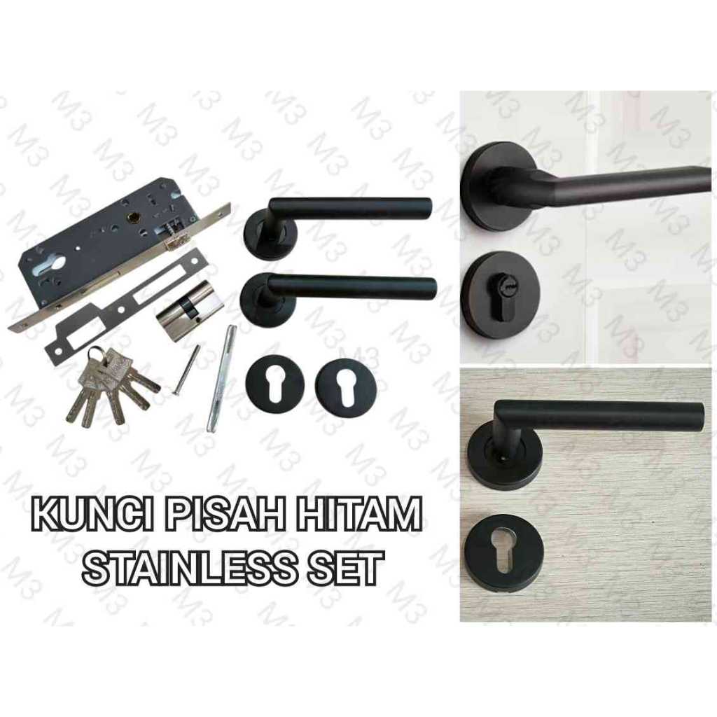 Jual KUNCI PISAH HITAM STAINLESS STEEL / HANDLE PINTU / BODY KUNCI | Shopee Indonesia