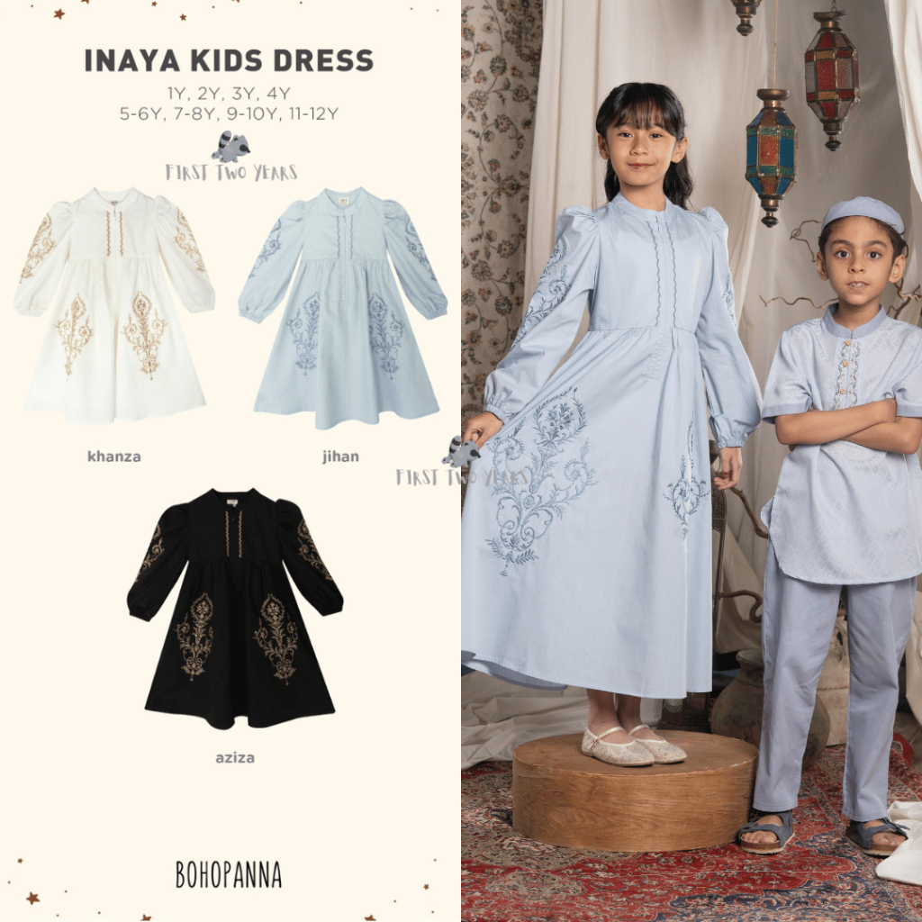 Jual Bohopanna - Inaya Kids Dress / Dress Anak Perempuan Raya Lebaran Ramadhan | Shopee Indonesia
