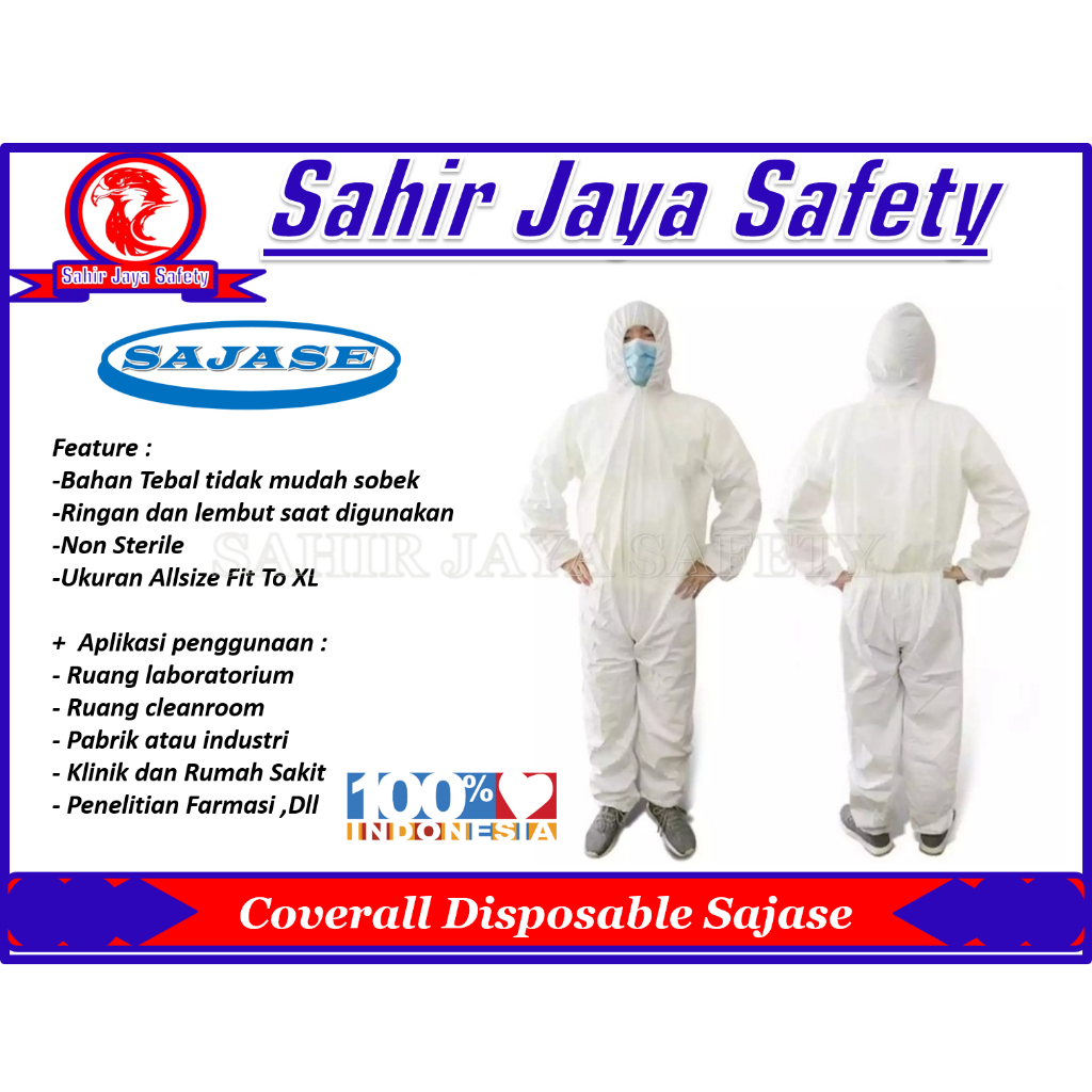 Jual Baju Apd Hazmat Coverall Disposable Non Woven Sajase 45gsm ...