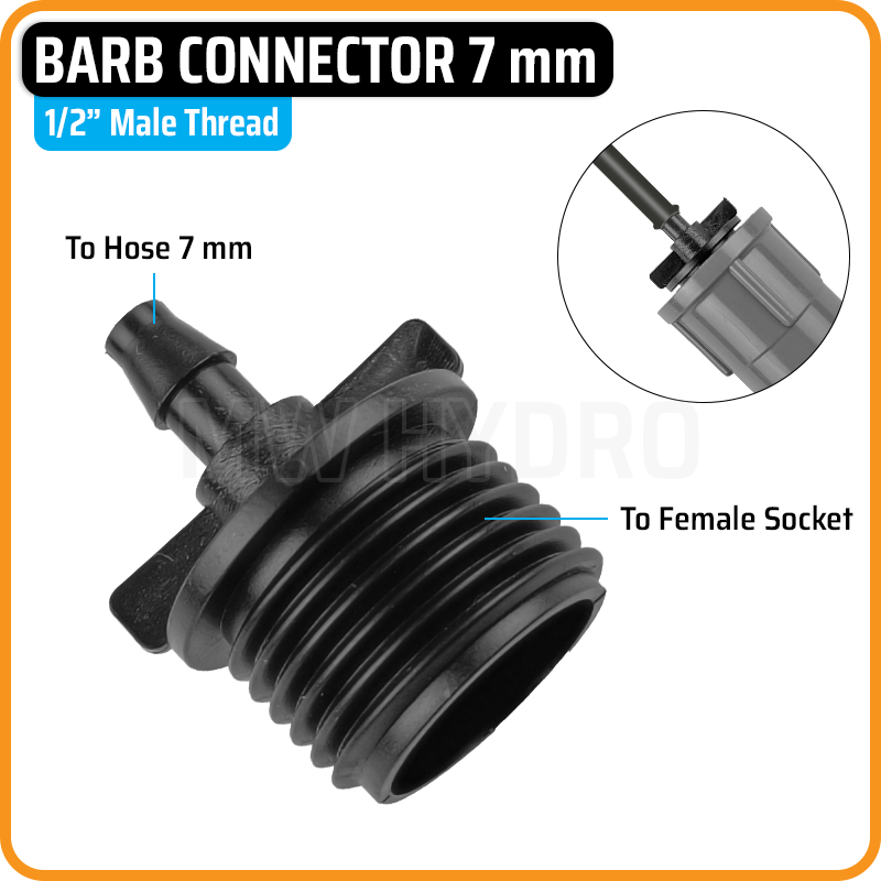 Jual Barb Connector 7 mm - Male Thread 1/2" | Konektor Selang Irigasi ...