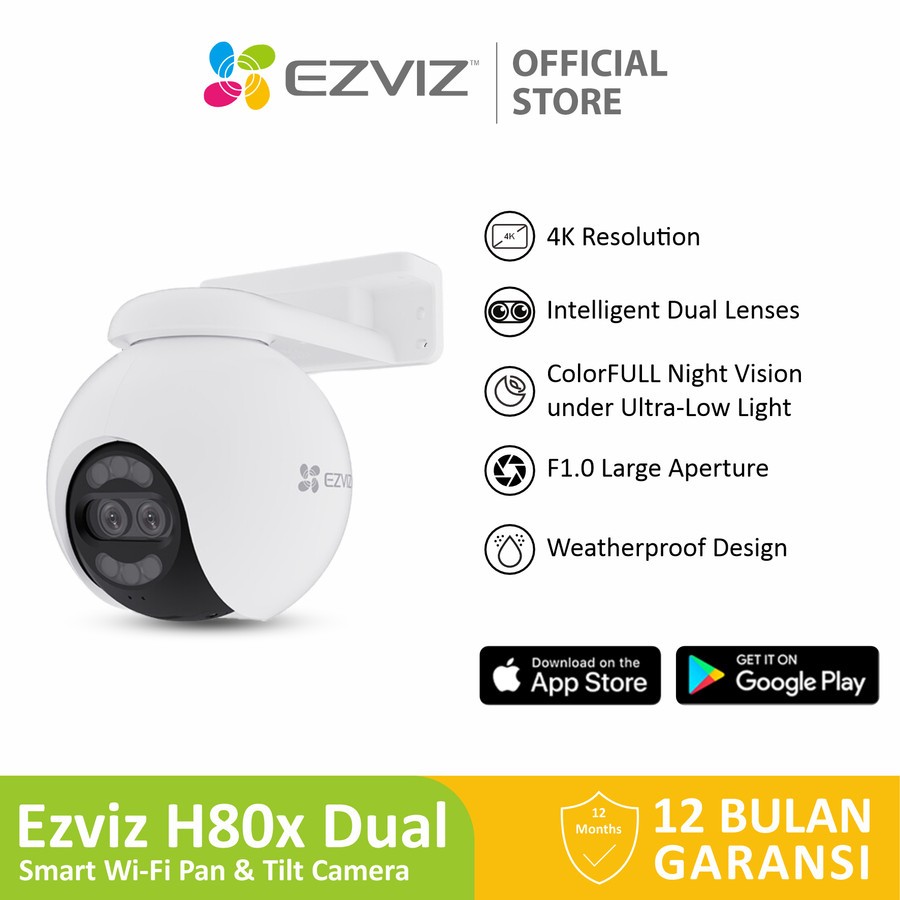 Jual Ezviz H80x Smart Home Dual 4K Pan & Tilt Wi-Fi IP Camera CCTV ...