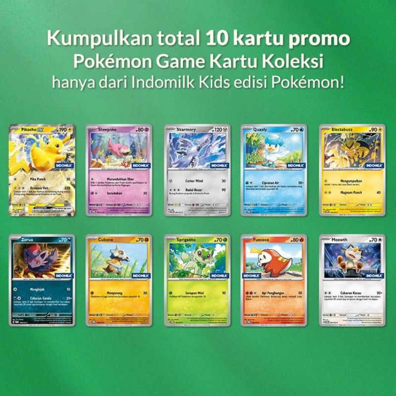 Jual Indomilk Kids x Pokemon Collection Trading Card Games Kartu Promo TCG Indonesia Pikachu ex ...