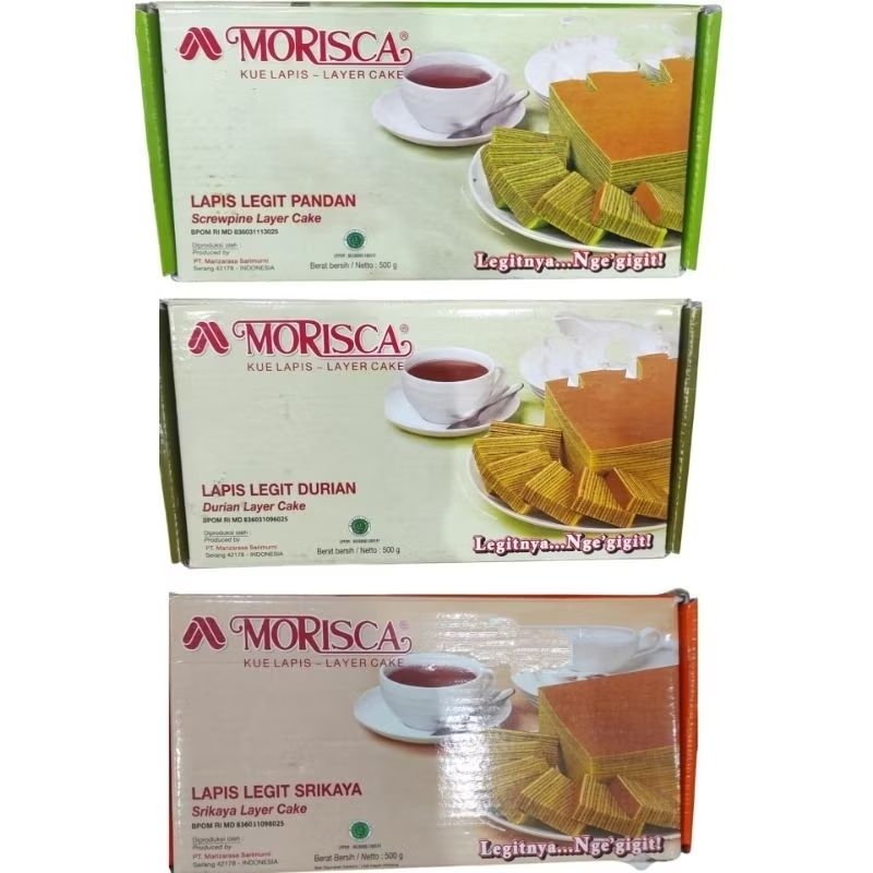 Jual Morisca kue lapis legit srikaya durian pandan 500gr eh | Shopee ...