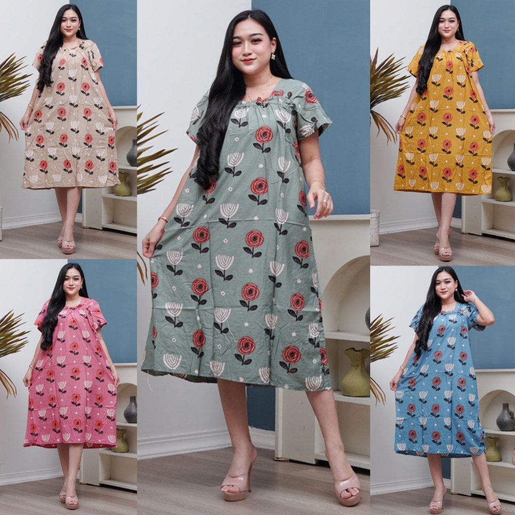 Jual Daster Wanita Rayon Grade A Busui Resleting Depan Baju Tidur Daster Kekinian | Shopee Indonesia