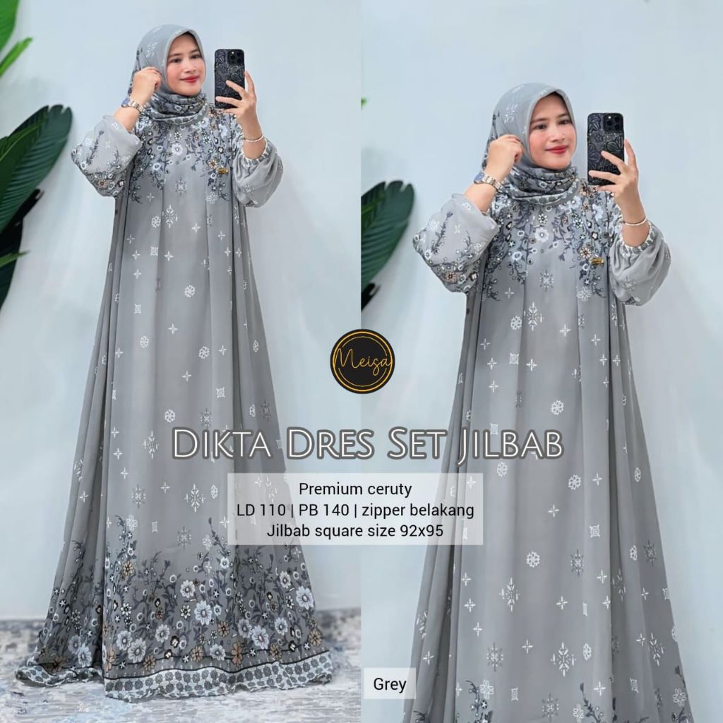 Jual Meiga Dikta Dres Set Hijab Dres Lebaran Dres Wanita Cantik Cakep Terbaru | Shopee Indonesia